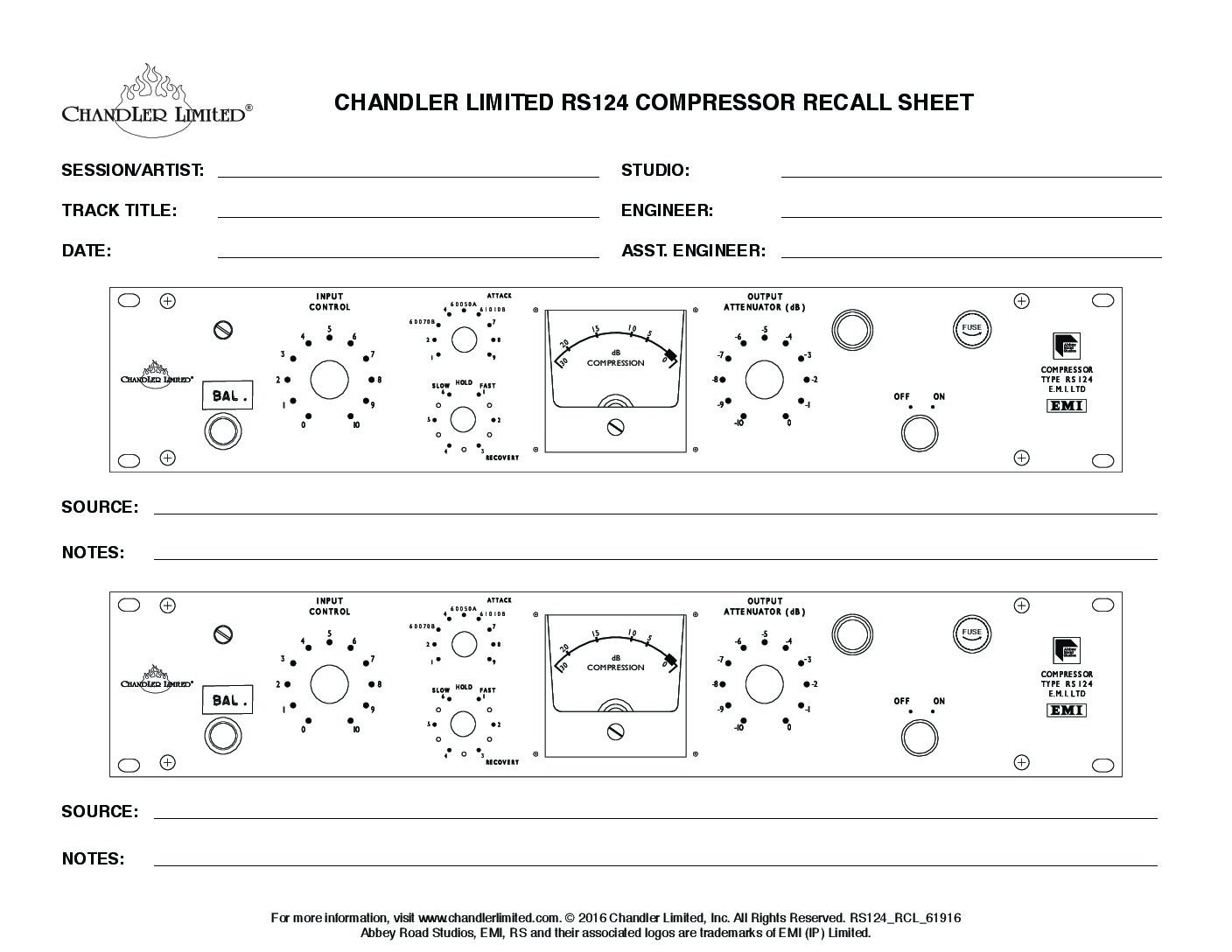 Chandler Limited RS124 Compressor Standard (with internal power supply ...