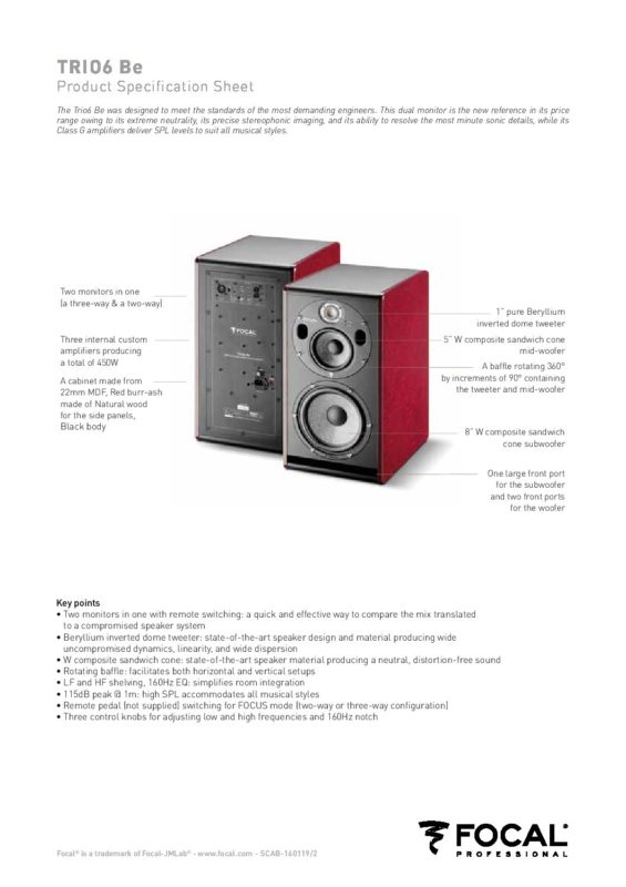 Focal-TRIO6-BE-3-Way-Speaker-Specification-Sheet – Sonic Circus