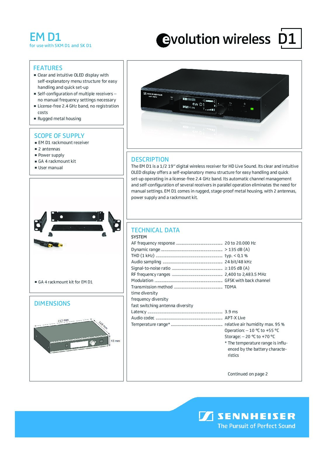 Sennheiser-EM-D1-Evolution-Wireless-Receiver-Specification-Sheet – Sonic Circus