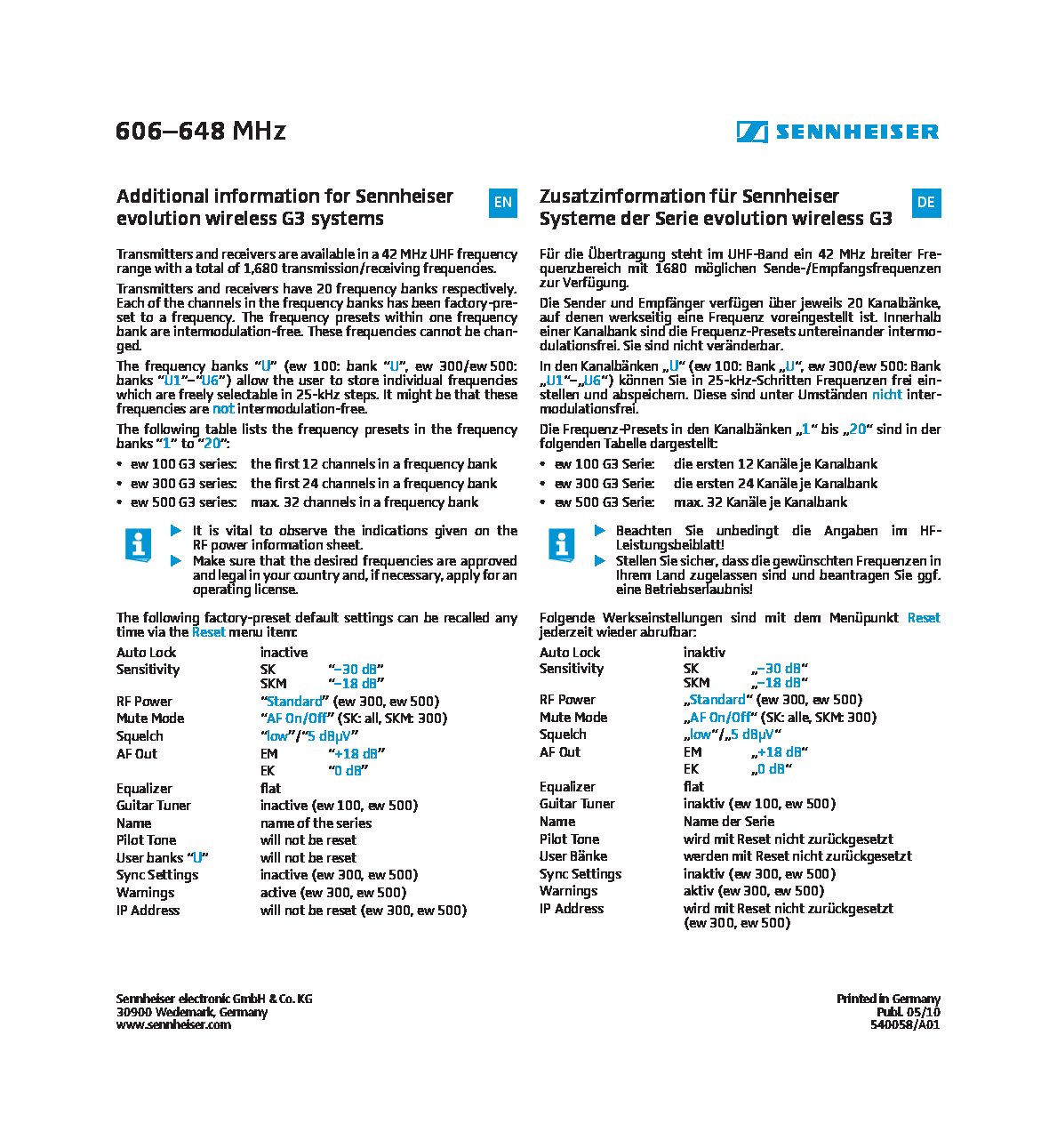 Sennheiser-SKM-100-845-G3-Mircophone-Frequency-Sheet – Sonic Circus